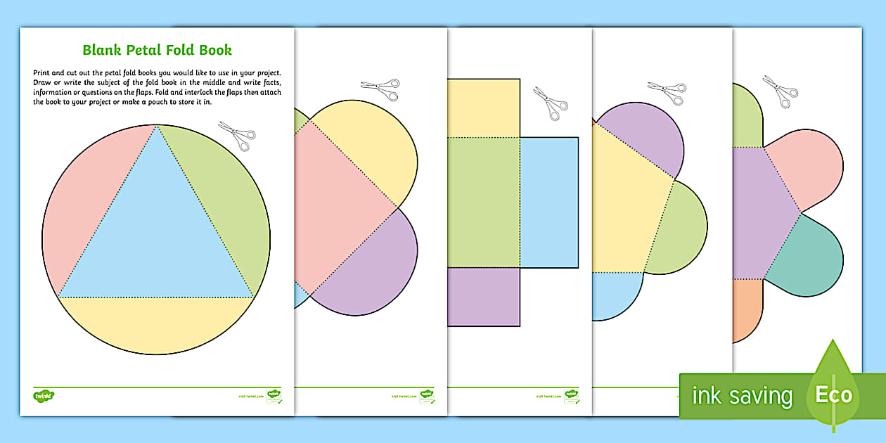 Blank Petal Fold Book Writing Frames (teacher made) - Twinkl