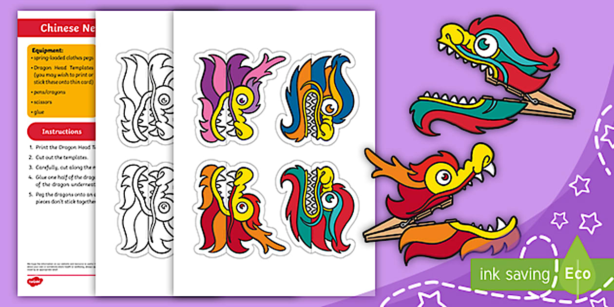 Chinese Peg Dragon Craft Instructions (teacher made)
