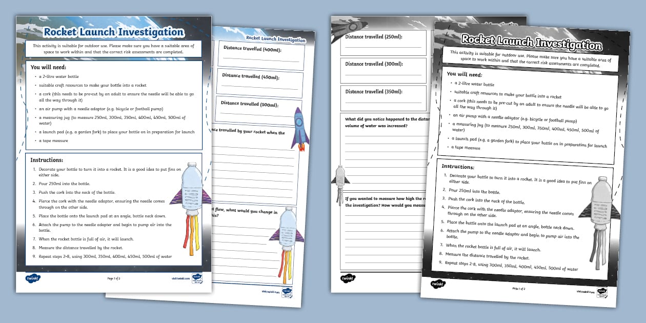 Rocket Launch Investigation Worksheet (professor feito)