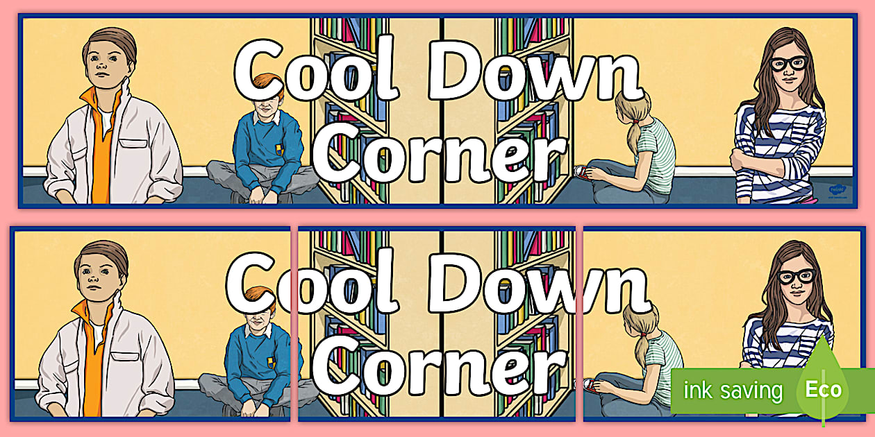 Cursive Cool Down Corner Display Banner (teacher made)