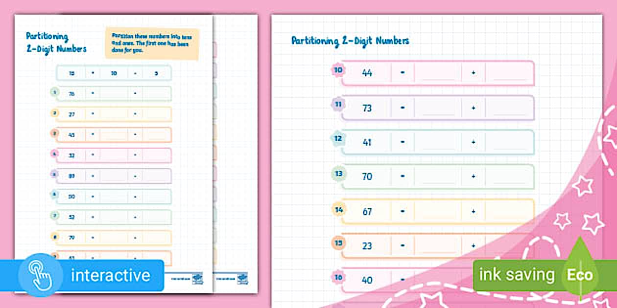 👉 Partitioning 2-Digit Numbers (Ages 6 - 7) - Twinkl