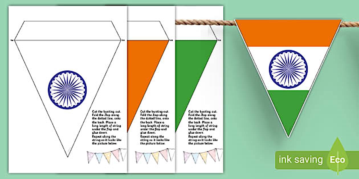 Indian Flag Bunting (teacher made) - Twinkl
