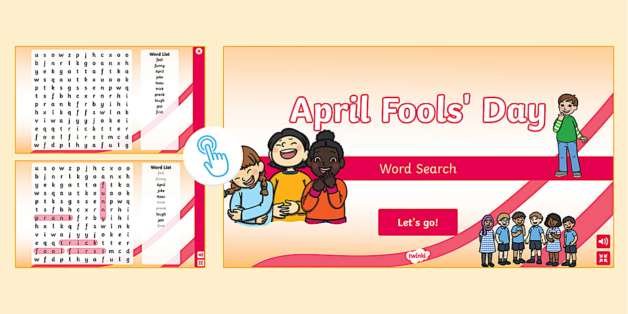 April Fools' Day Interactive Word Search (Teacher-Made)