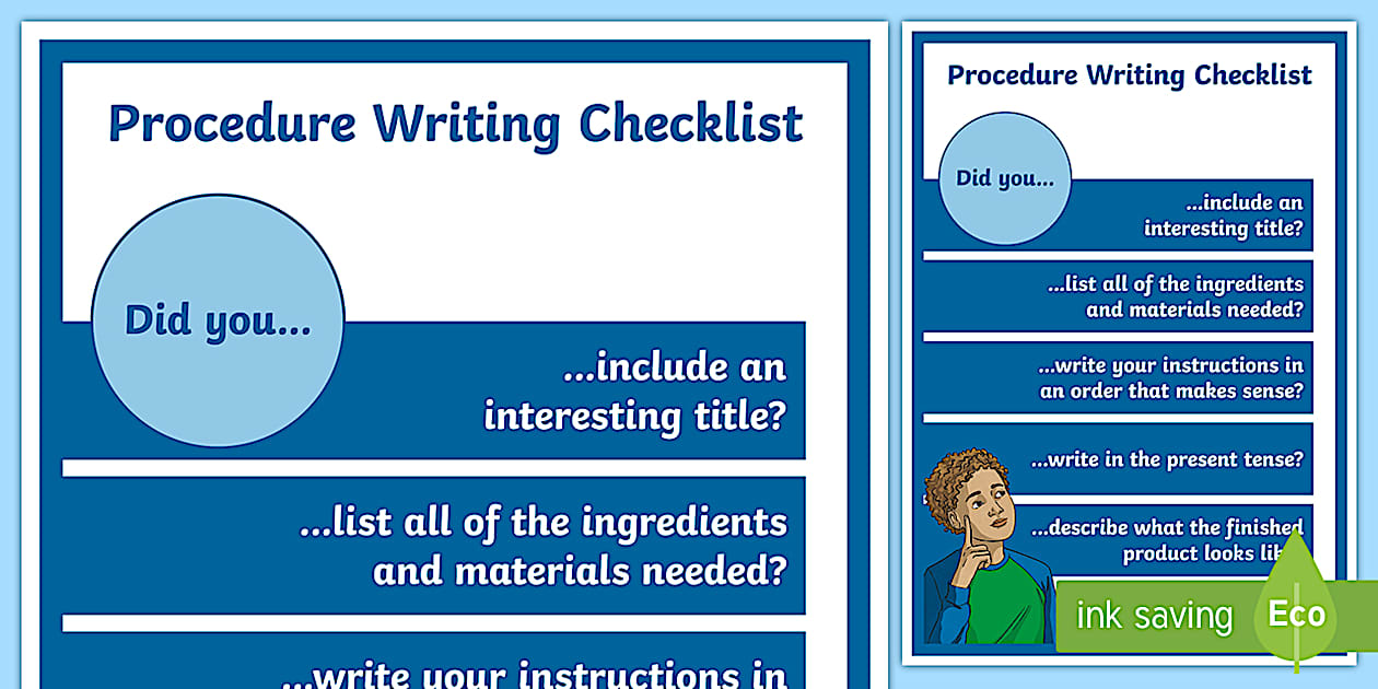 Procedural Writing Checklist Display Poster | Twinkl