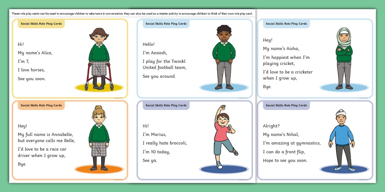 Social Skills Role Play Cards | Twinkl | Inclusion | SEND