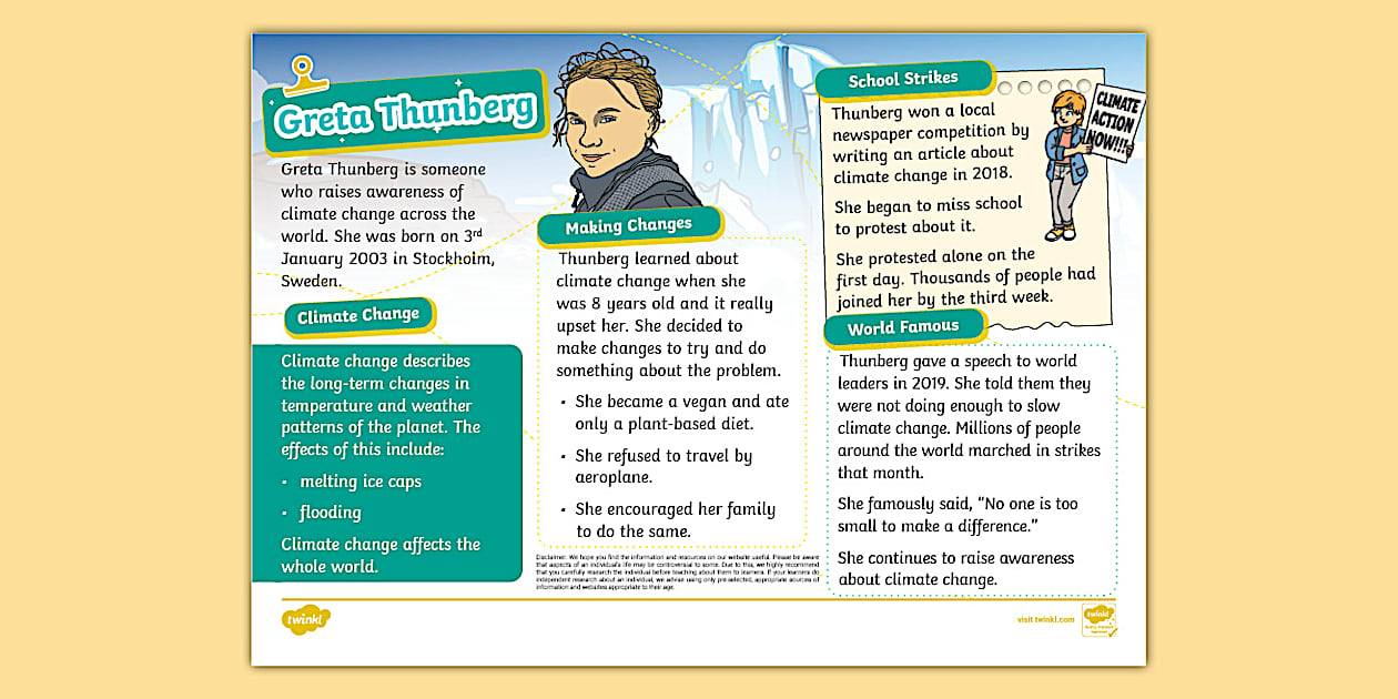 Greta Thunberg Fact File (teacher made) - Twinkl