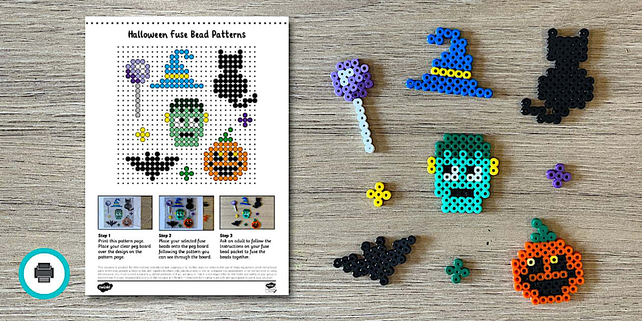 Halloween Fuse Bead Patterns | Halloween Crafts - Twinkl