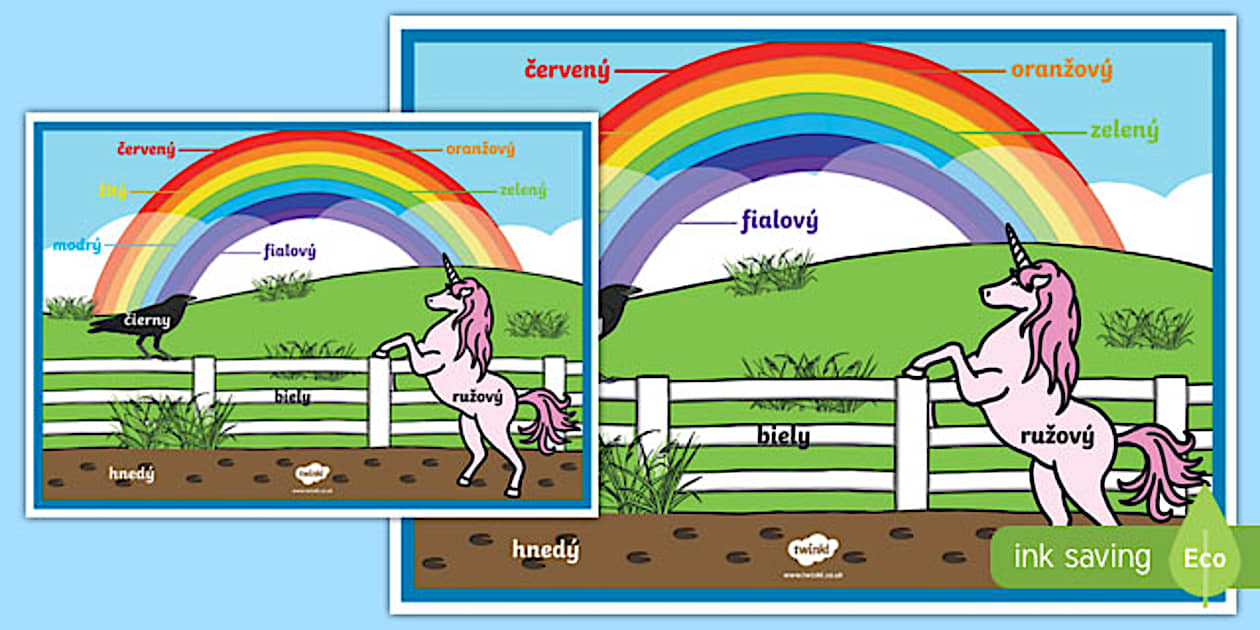 Rainbow Colors Slovak A2 Display Poster (Teacher-Made)