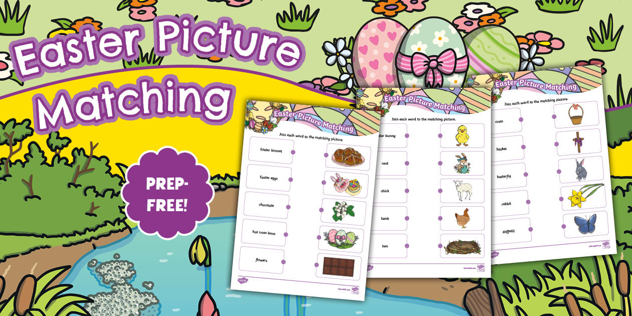 Easter Word and Picture Matching Worksheet