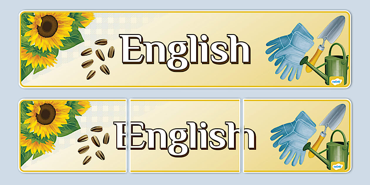 Sunflower-Themed English Display Banner (teacher made)