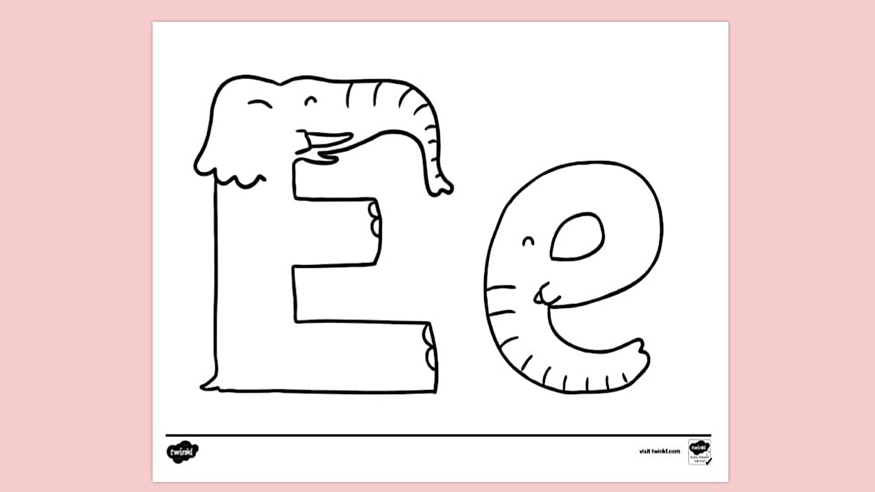 E is for Colouring | Colouring Sheets (teacher made)