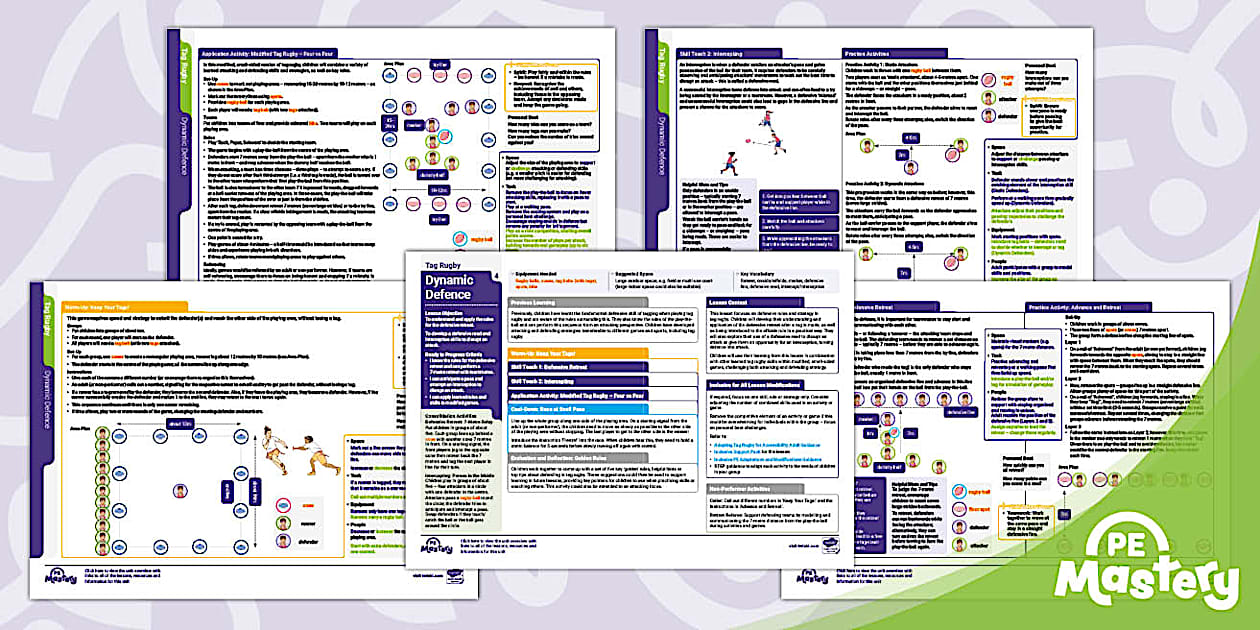 PE Mastery: Tag Rugby Lesson 4 - Dynamic Defence