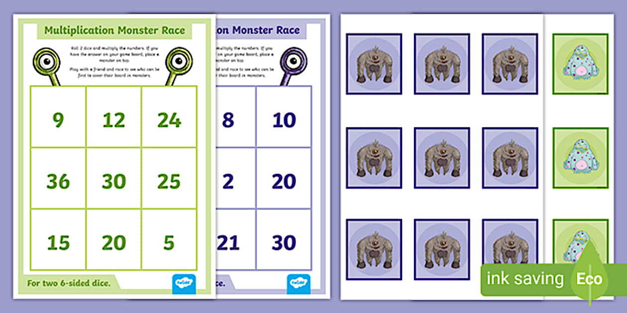 Multiplication Monster Race (Teacher-Made) - Twinkl