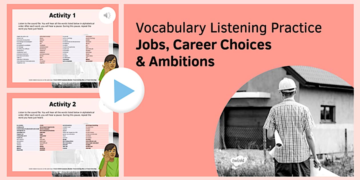 Jobs, Career Choices & Ambitions Vocabulary Listening Practice PowerPoint