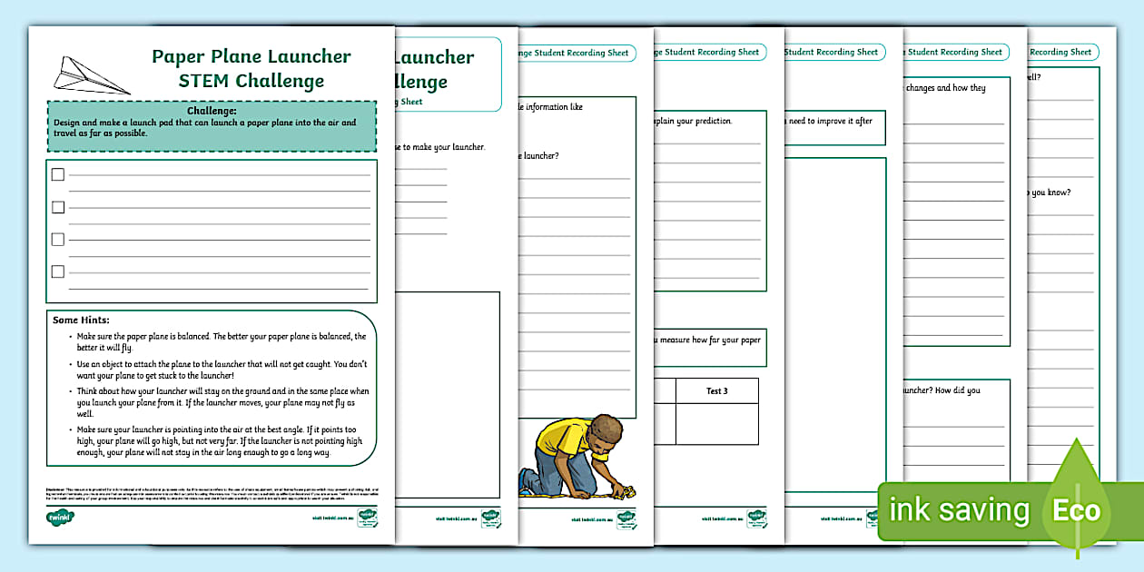 Paper Plane Launcher STEM Challenge 3-6 Ι Forces & Materials