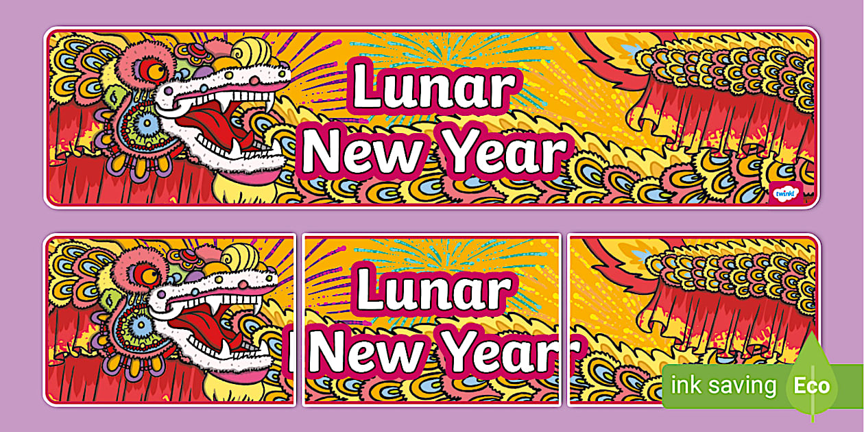 Precursive Lunar New Year Display Banner (teacher made)