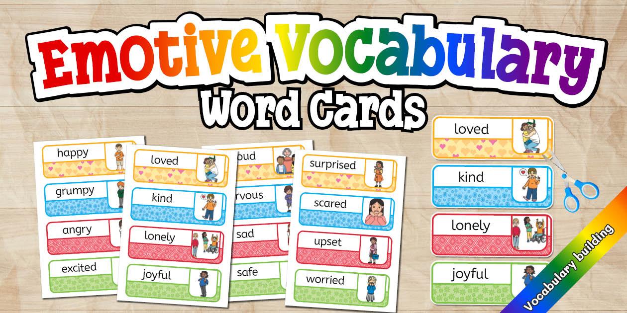 Emotive Vocabulary Word Cards (teacher made) - Twinkl