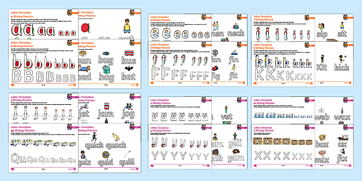 Twinkl Phonics Level 2 and 3 Letter Formation Pack - EYFS