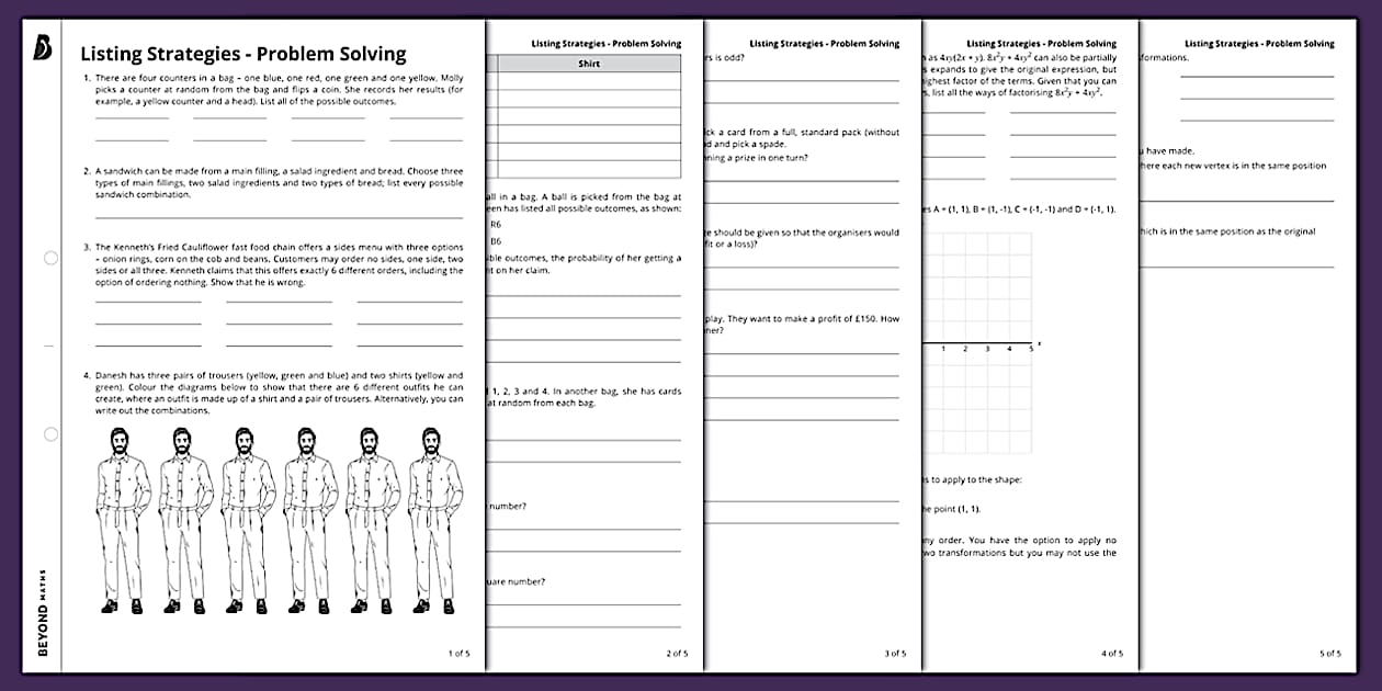 👉 Listing Strategies - Problem Solving | Number | Beyond Maths