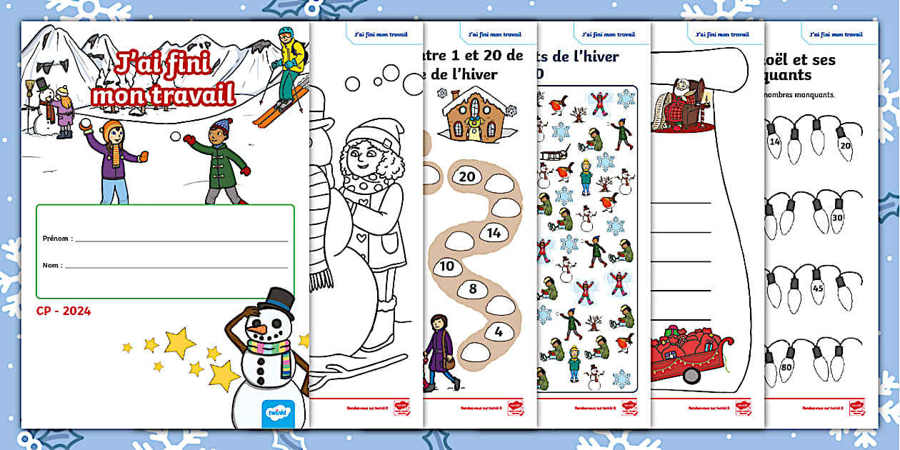 J'ai fini mon travail - Livret d'activités CP - édition hiver