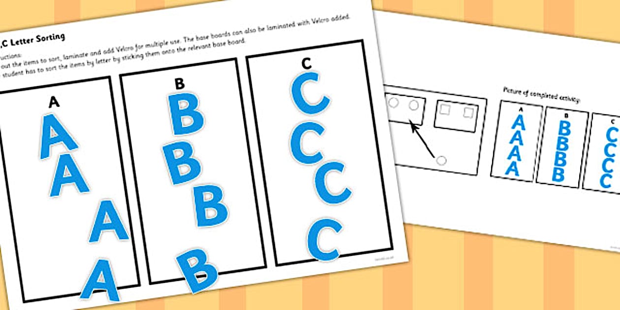 Workstation Pack Letter Sorting Activities Set 1 - teacch