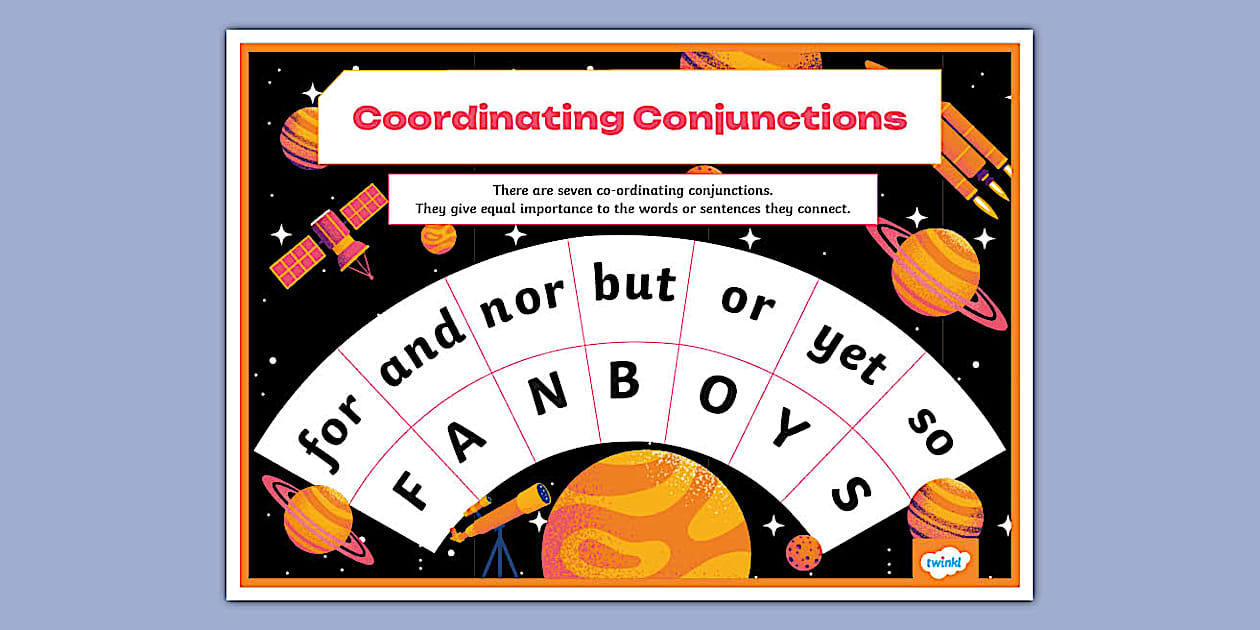 Space-Themed FANBOYS Coordinating Conjunctions Poster