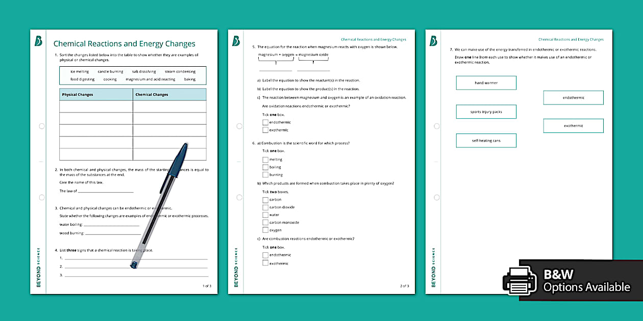 KS3 Energy in Matter Homework Worksheet / Worksheet - Twinkl