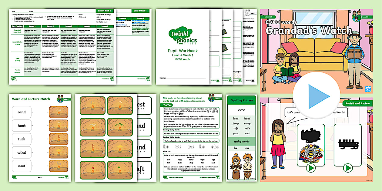 CVCC Words Phonics Lesson Pack - Level 4 Week 1 Lesson 1