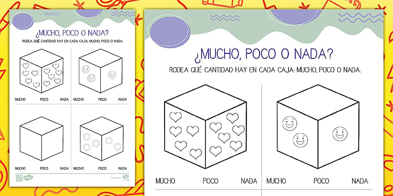 Ficha de actividad: ¿Mucho, poco o nada? - Cantidades