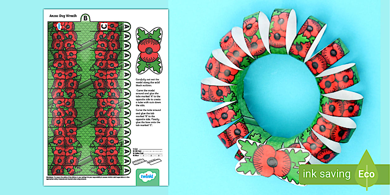 Poppy Wreath Anzac Craft For Toddlers - Parents - EYLF
