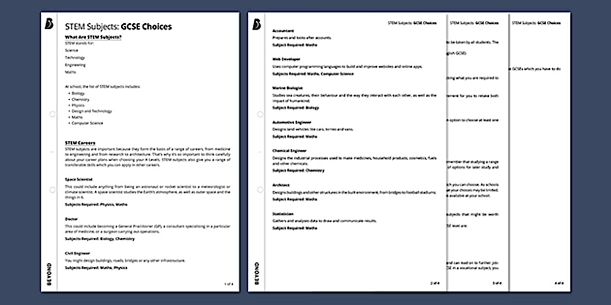 STEM Subjects: GCSE Choices | Careers | Beyond - Twinkl