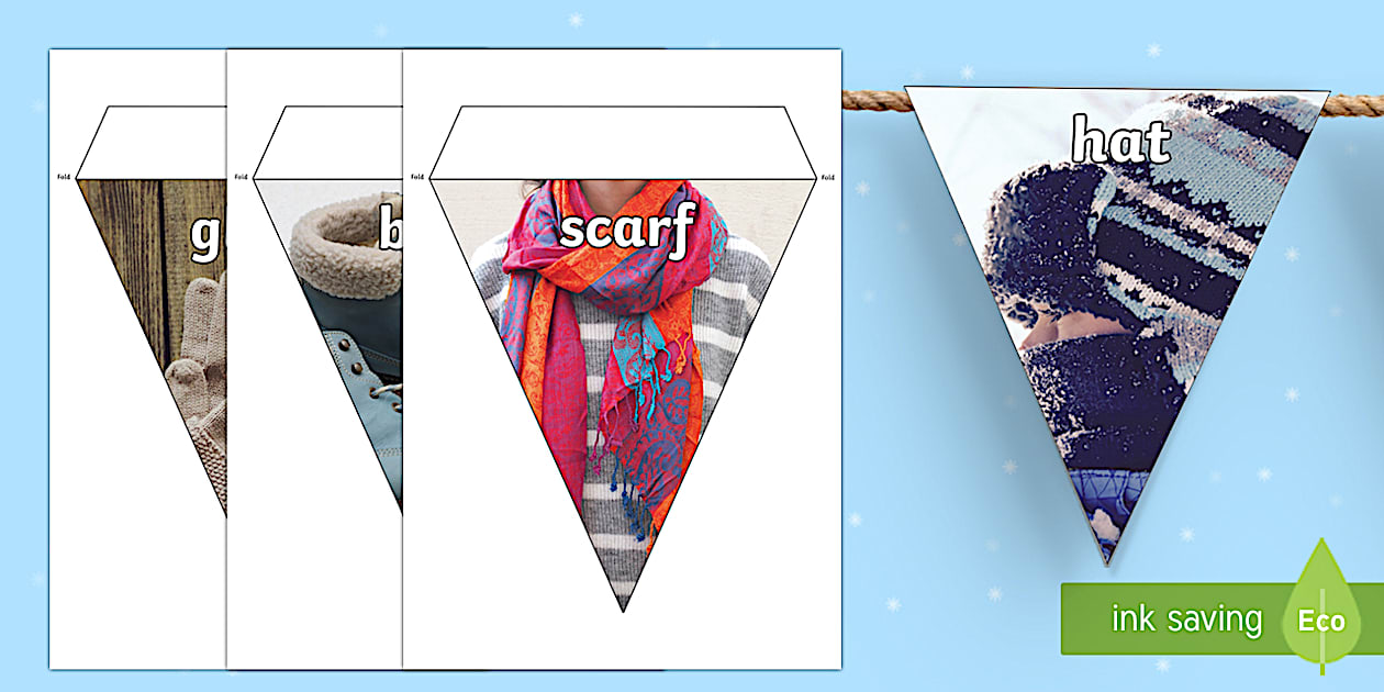 Winter Clothing Photo Display Bunting (Teacher-Made)