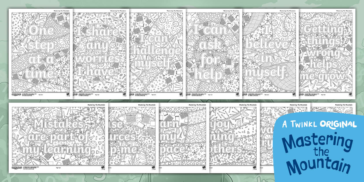 Positive Learning Attitudes Mindfulness Colouring Pages