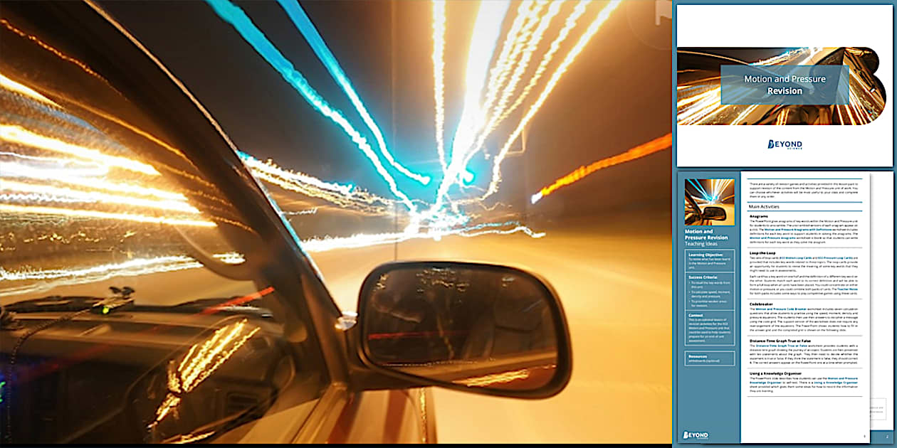 KS3 Motion and Pressure Revision Lesson | Beyond Science