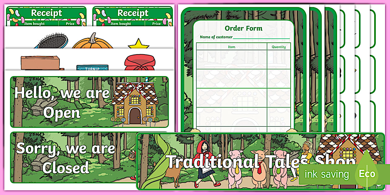 Traditional Tale's Shop Role Play Pack (teacher made)