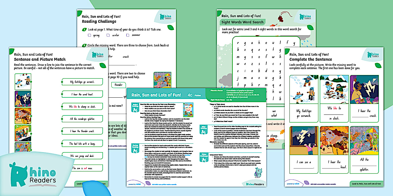 Level 4c Rain, Sun and Lots of Fun! Guided Reading Pack