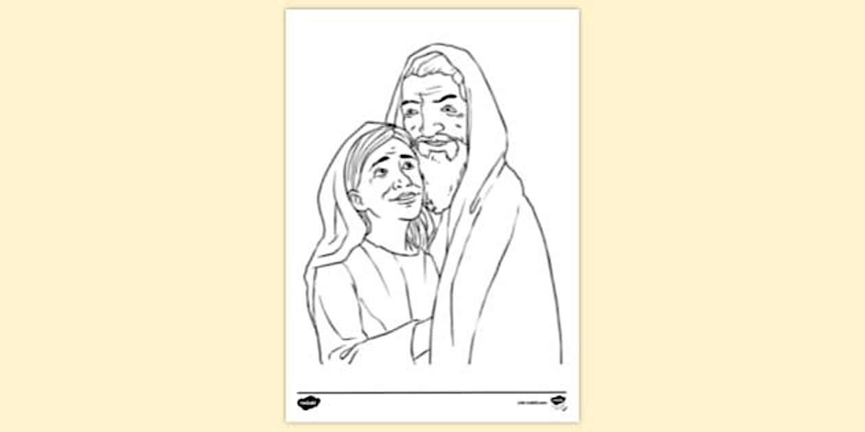 Elizabeth and Zechariah Colouring | Colouring Sheet - Twinkl