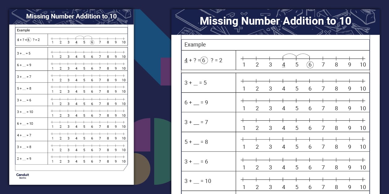 National 1 Number Processes: Addition To 10 Number Line Activity