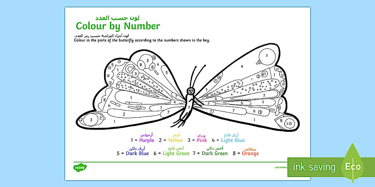 Butterfly Colour by Number to Support Teaching on The Very Hungry ...