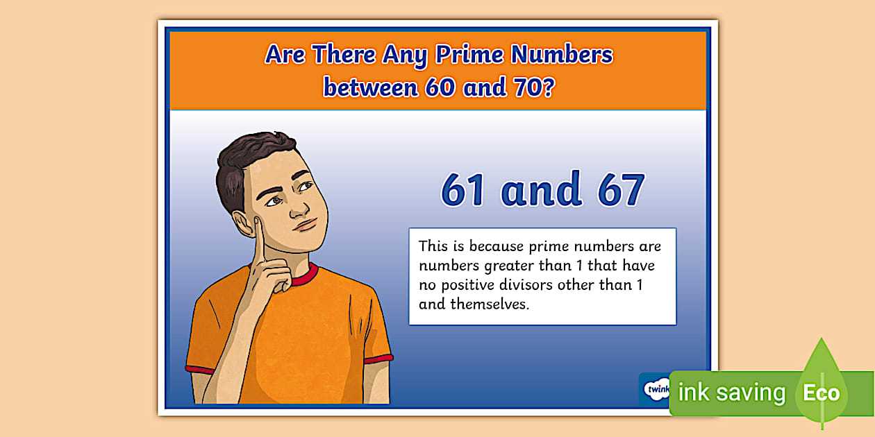 👉 Prime Numbers between 60 and 70 Display Poster - Twinkl