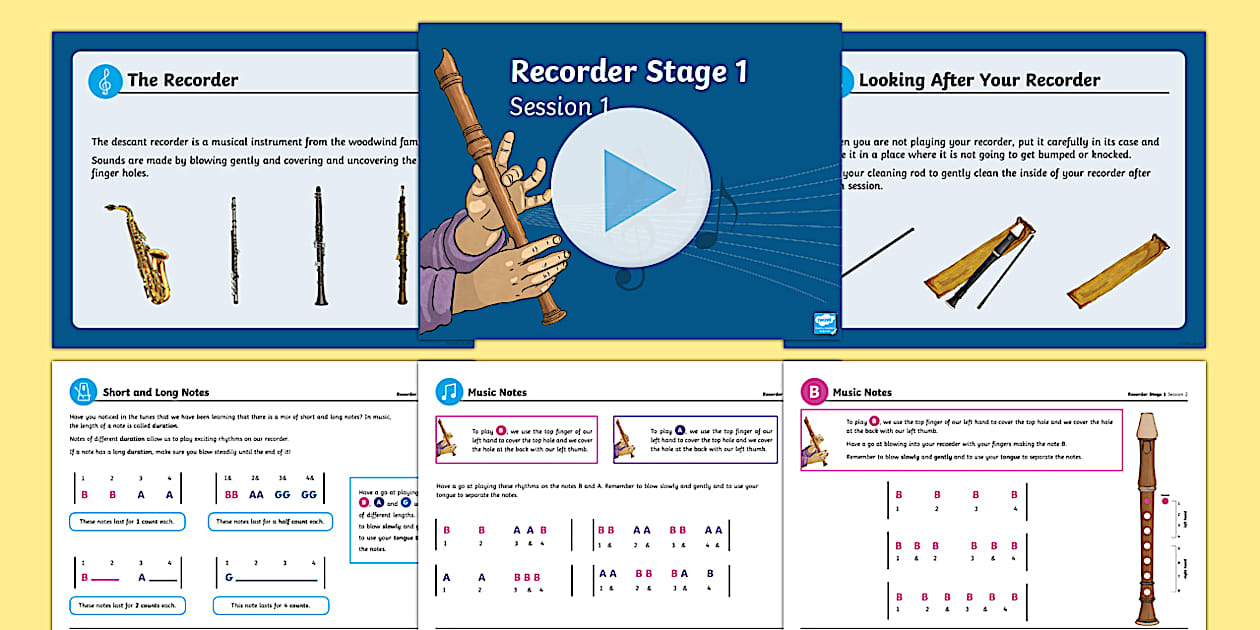 Recorder Stage 1 Resource Pack - Recorder Lesson Plans