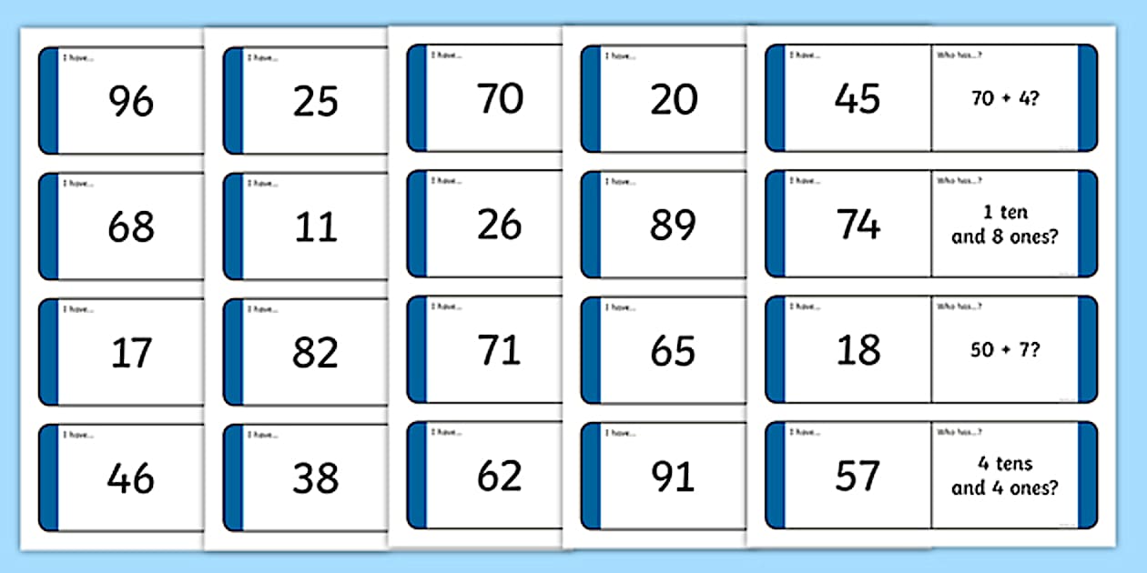 Place Value Loop Cards 2 Digits (teacher made) - Twinkl