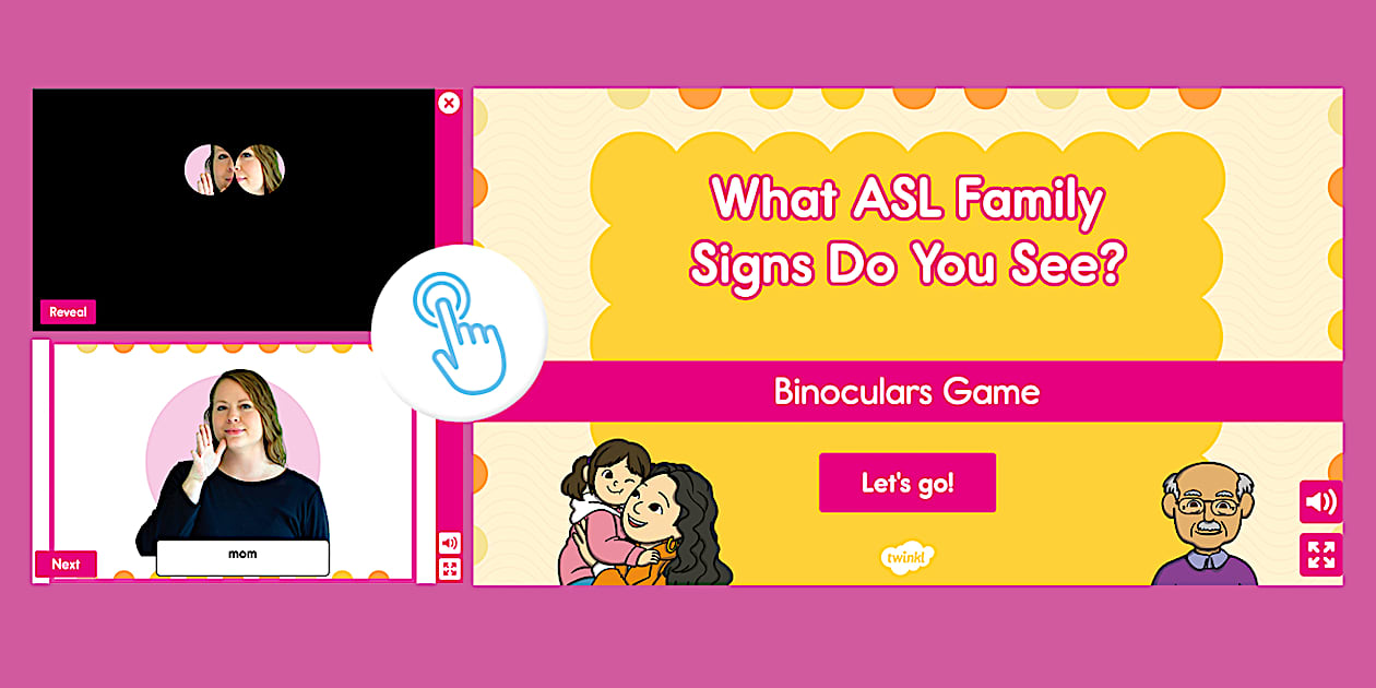 ASL Family Interactive Binoculars Game (Teacher-Made)