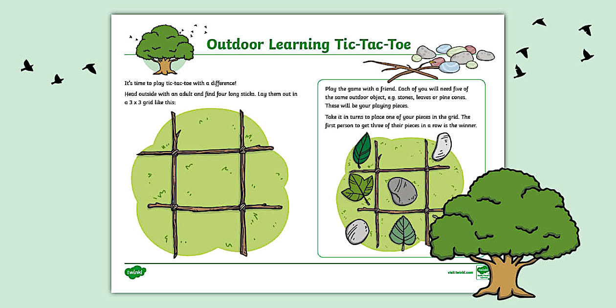 Outdoor Learning Tic Tac Toe (teacher made) - Twinkl