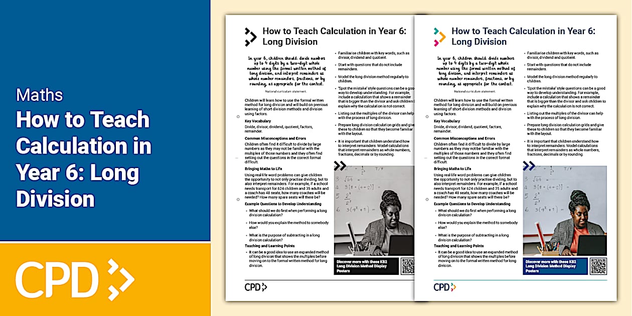 How to Teach Calculation in Year 6: Long Division CPD