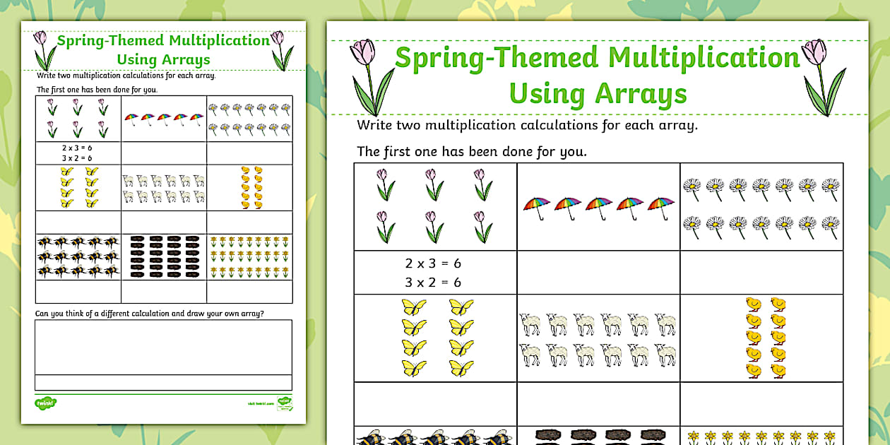 👉 Spring-Themed Multiplication Using Arrays - KS1 - Twinkl