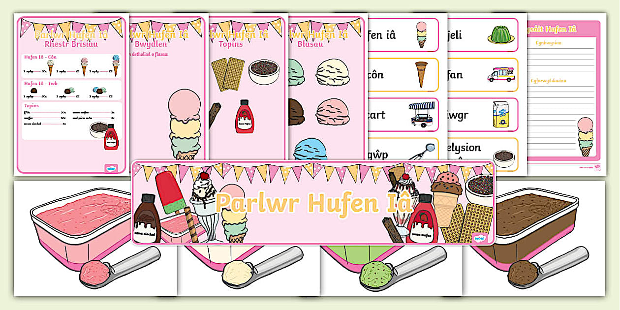 Pecyn Chwarae Rôl Parlwr Hufen Iâ (teacher made) - Twinkl