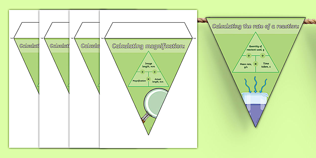 GCSE Science: Biology Equation Triangles Display Bunting