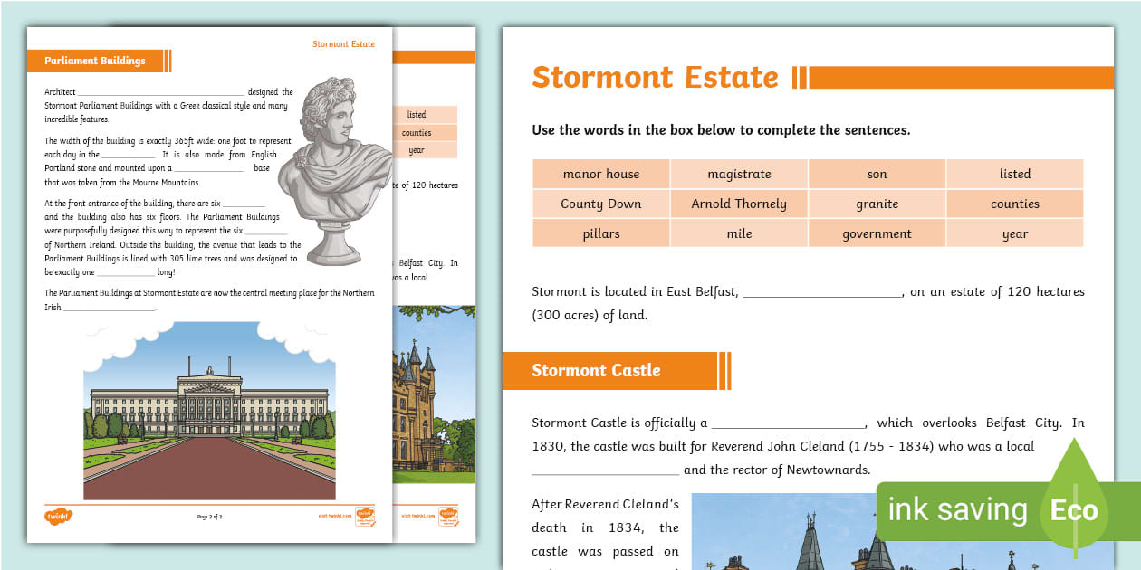 Stormont Estate Cloze Procedure