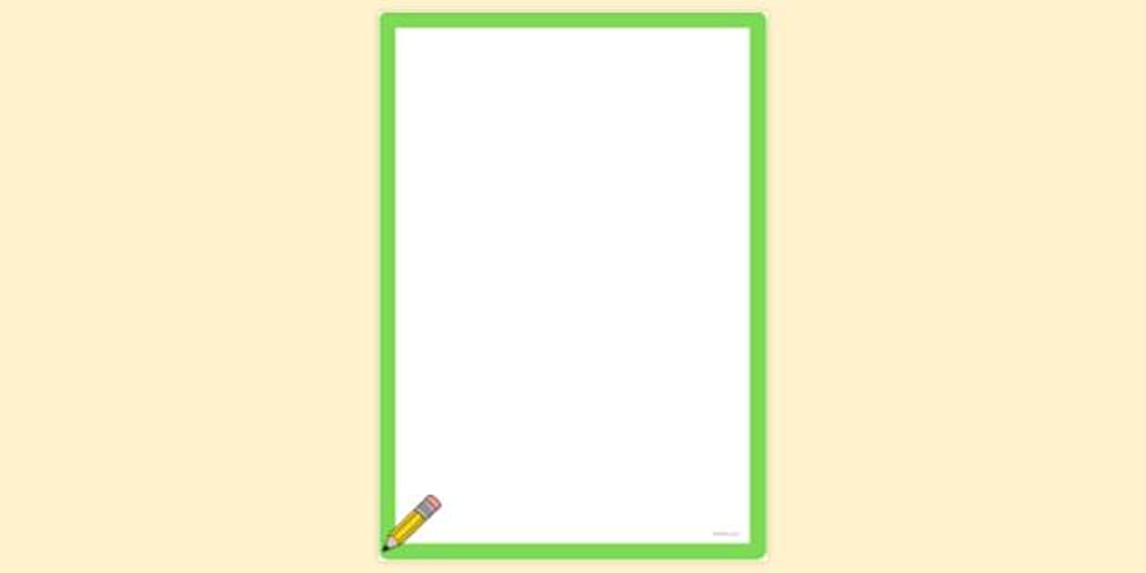 Singular Pencil Page Border | Page Borders | Twinkl - Twinkl
